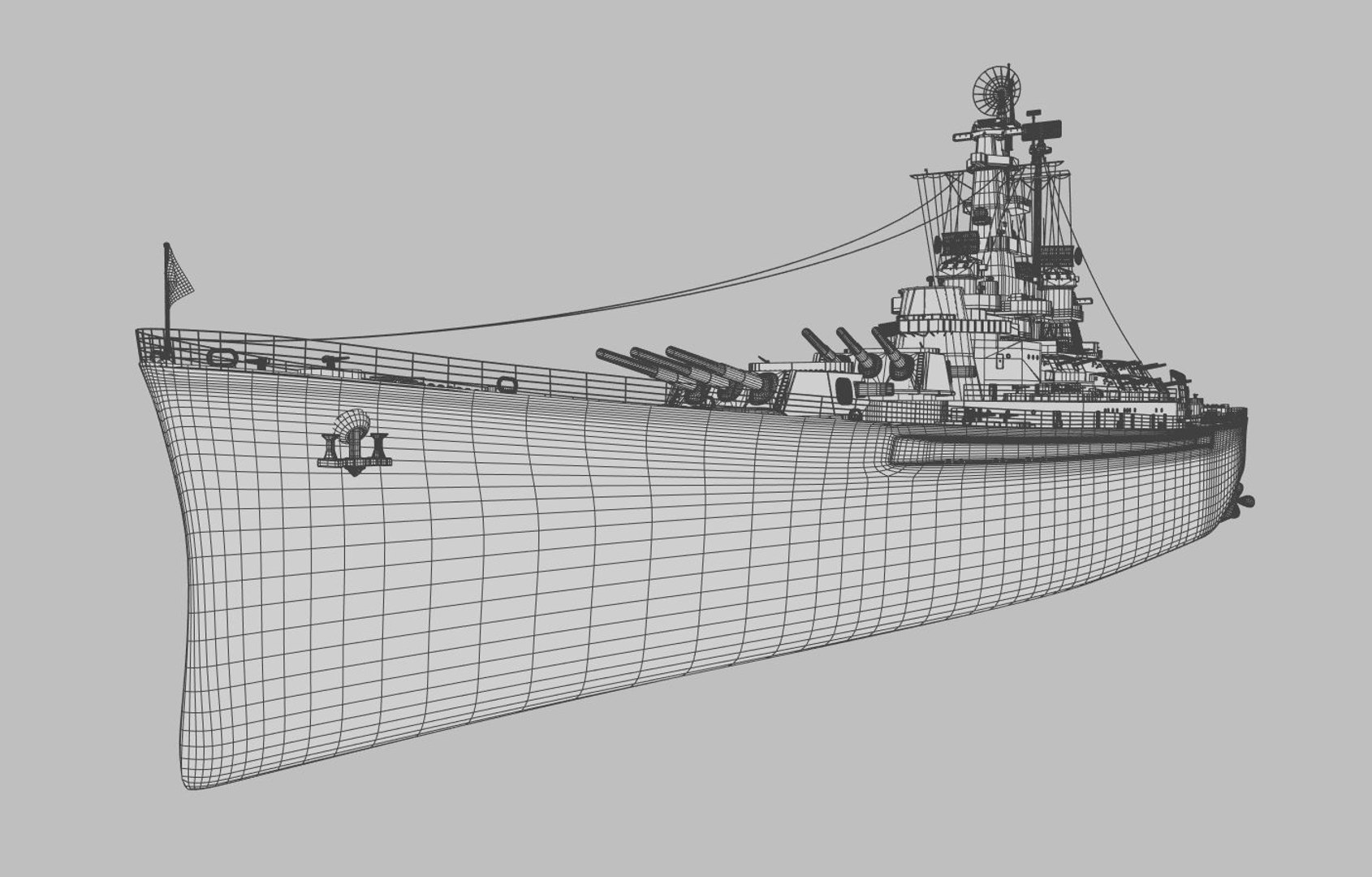 3d Uss Nevada Navy Ship Model