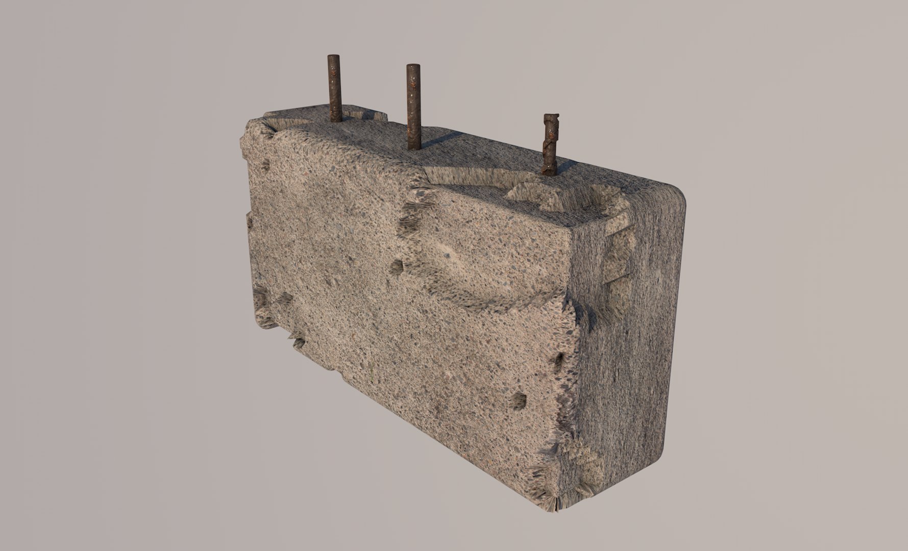 3D Damaged Concrete Block Model - TurboSquid 1348065