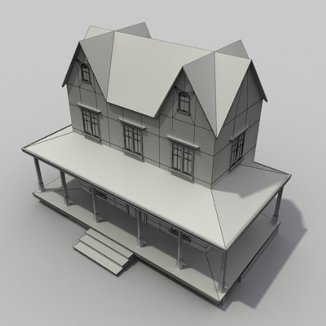 3d Small Town House Building Model