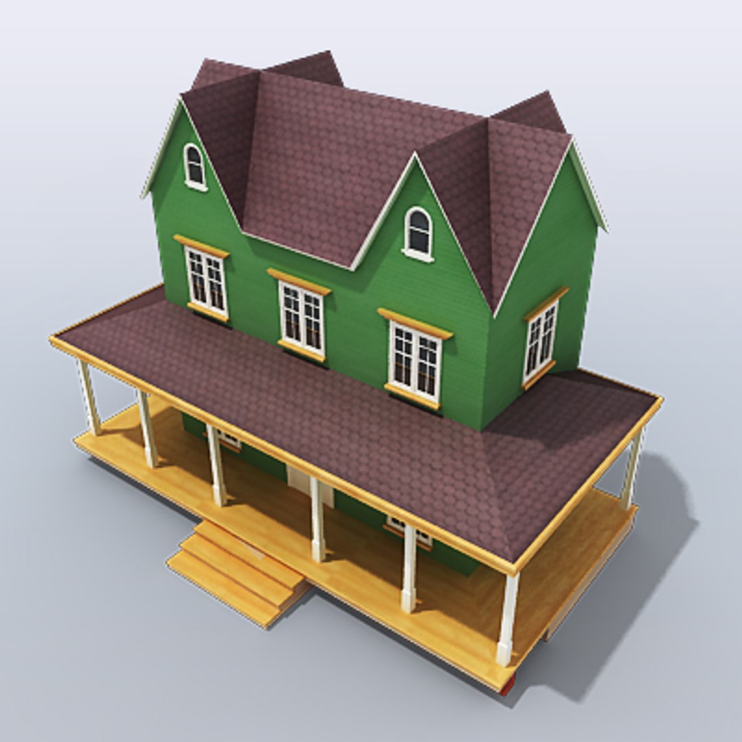 3d Small Town House Building Model