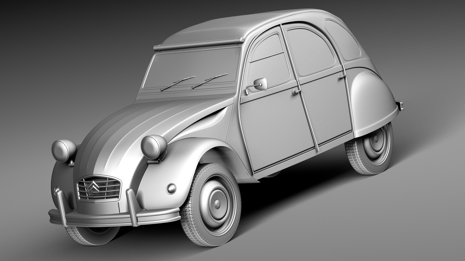 citroen 2cv 2 3d model