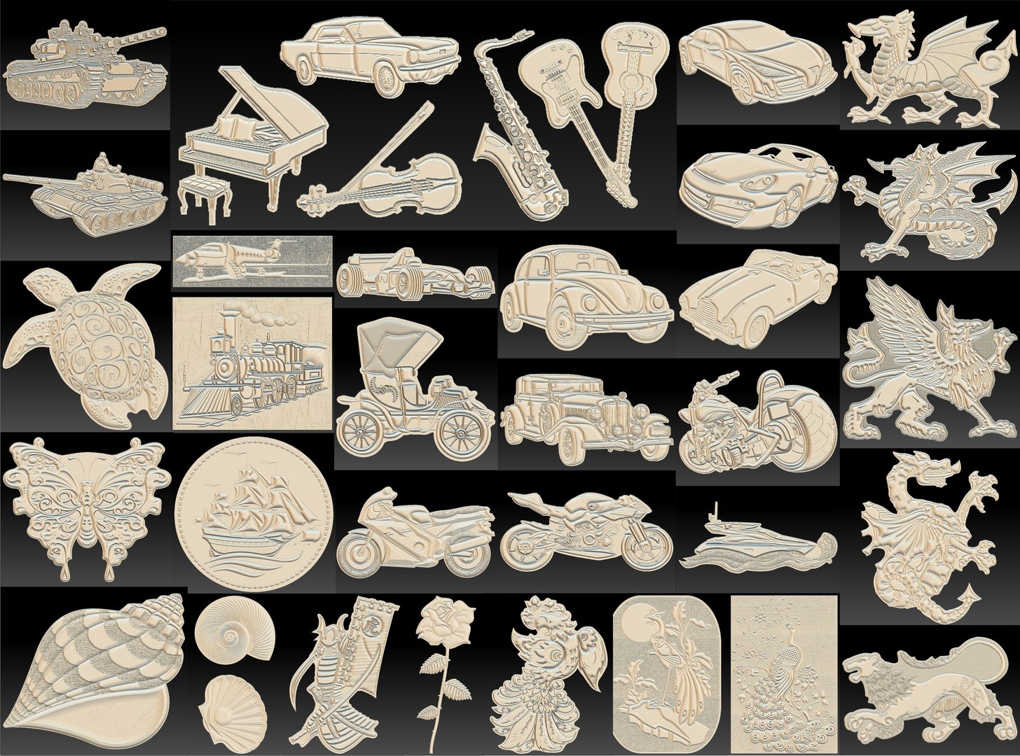 3D Model 36 Pcs Stl Embossing - TurboSquid 1258060