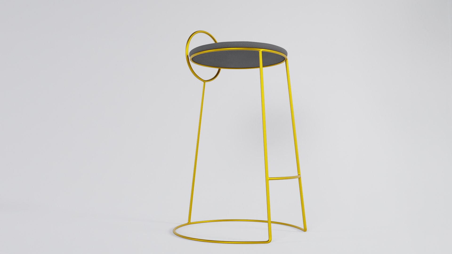 3D Golden Bar Stool Model - TurboSquid 1958095
