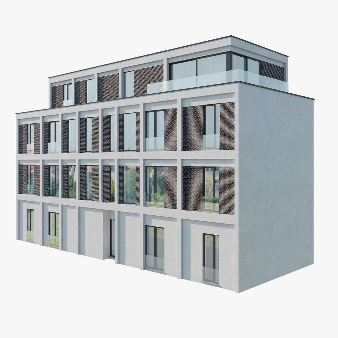 3D Model Modern Apartment Building 1 - TurboSquid 2147745