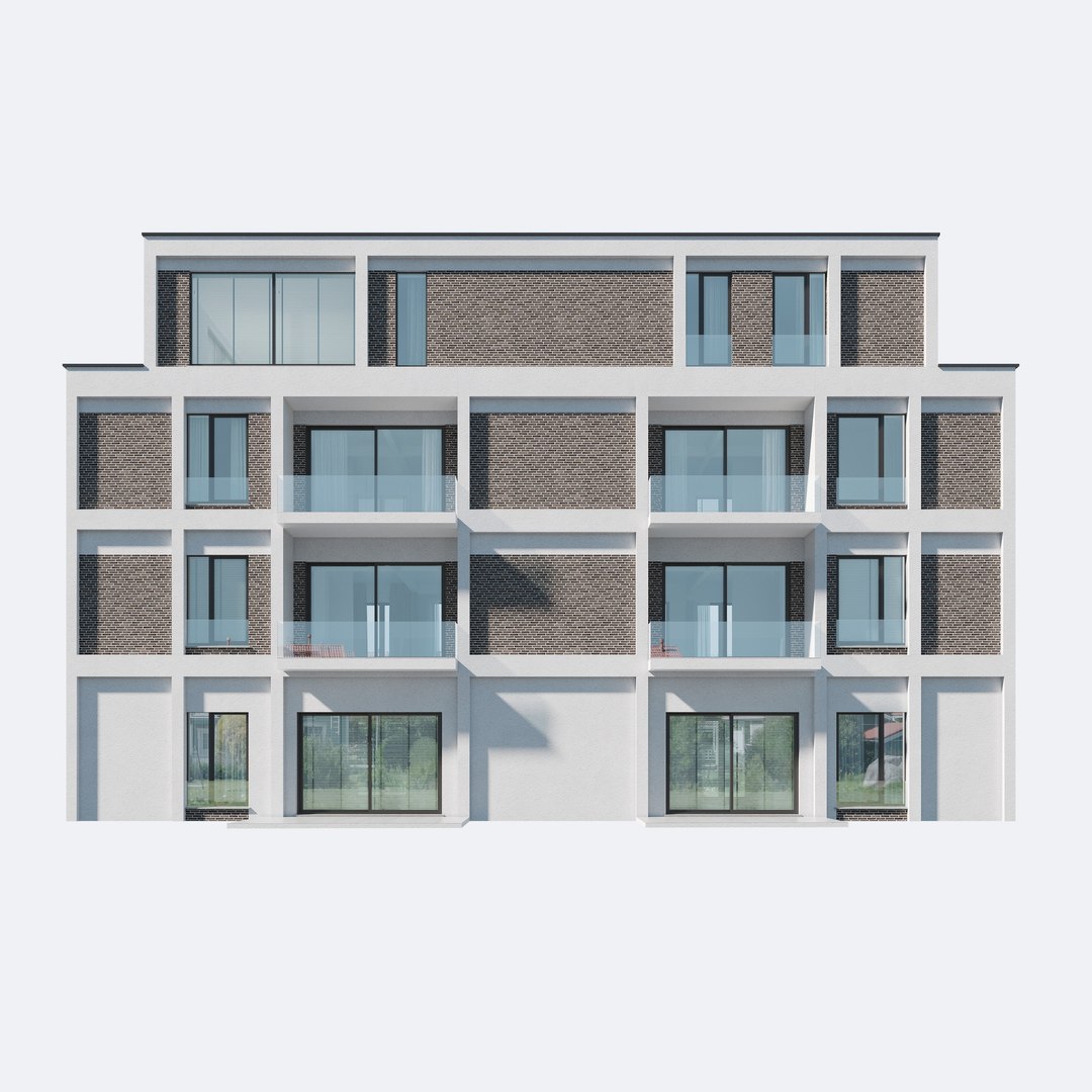 3D Model Modern Apartment Building 1 - TurboSquid 2147745