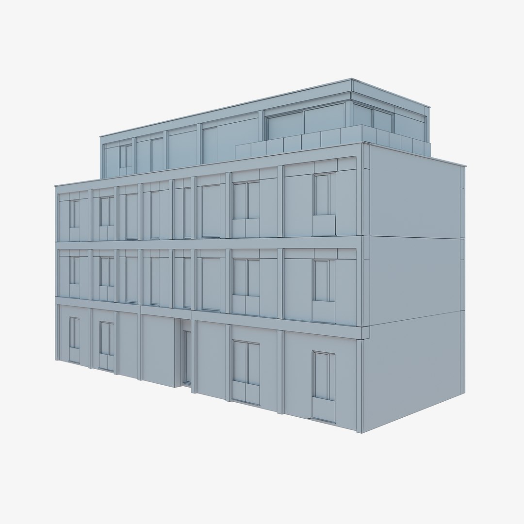 3D Model Modern Apartment Building 1 - TurboSquid 2147745