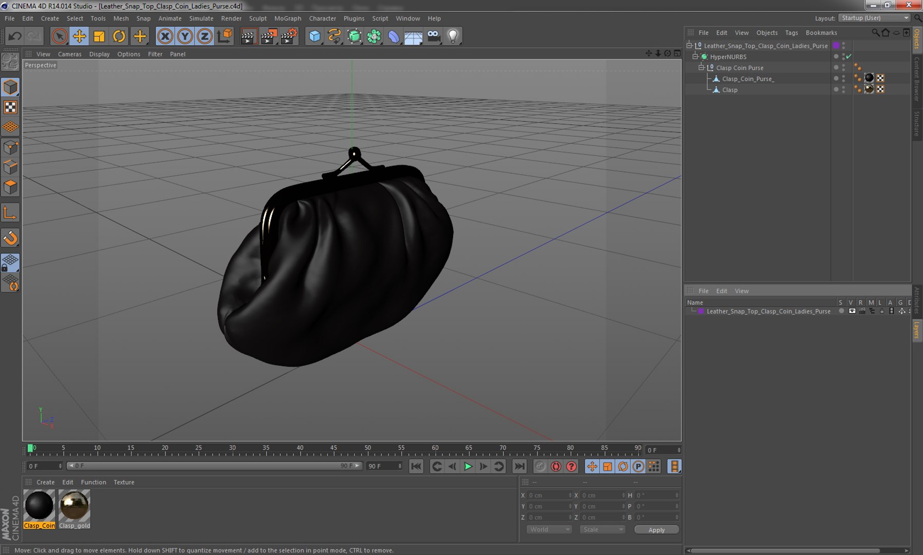 3D Model Leather Snap Clasp Coin - TurboSquid 1230786