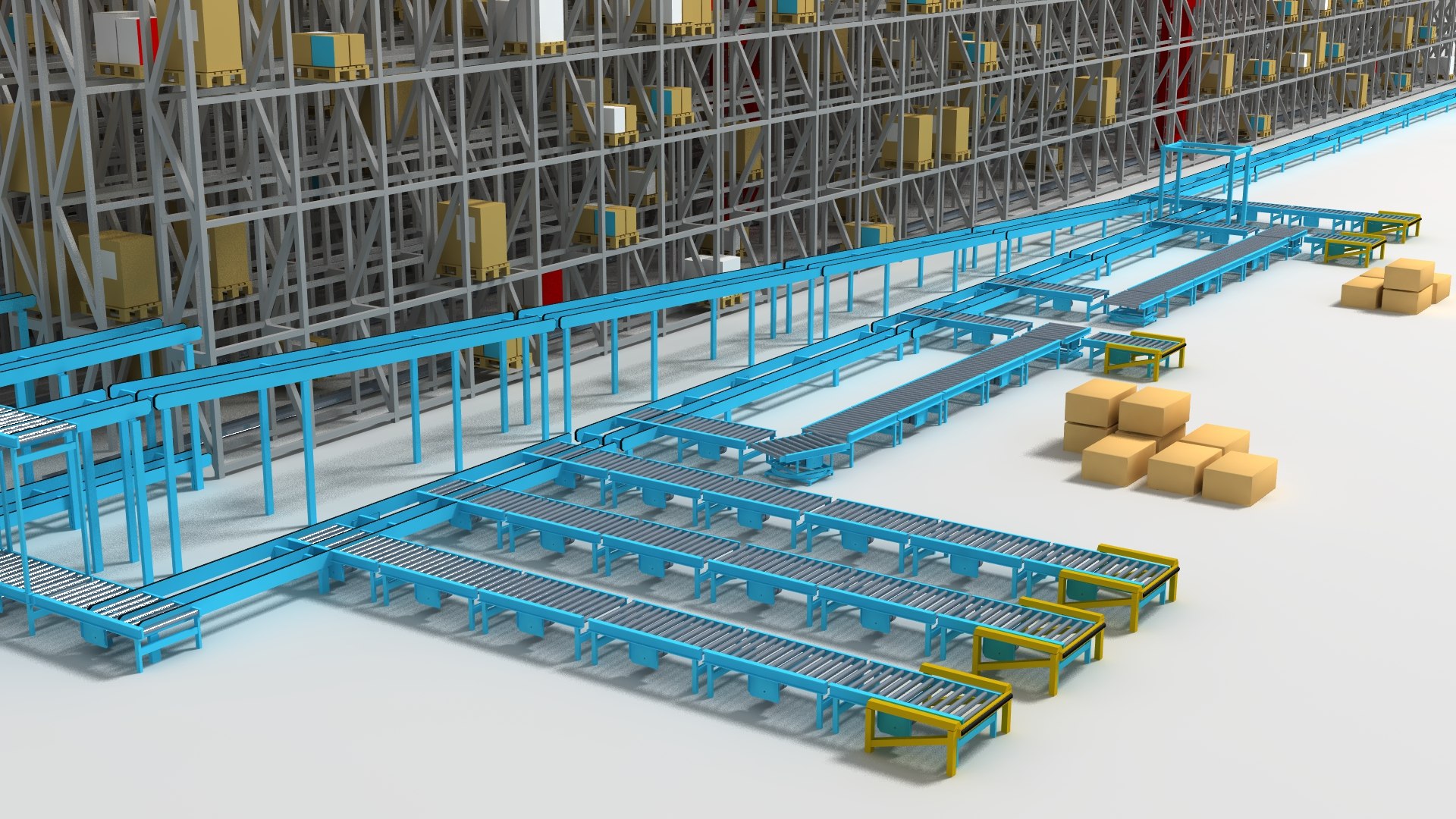 3d Model Warehouse Conveyors Cranes
