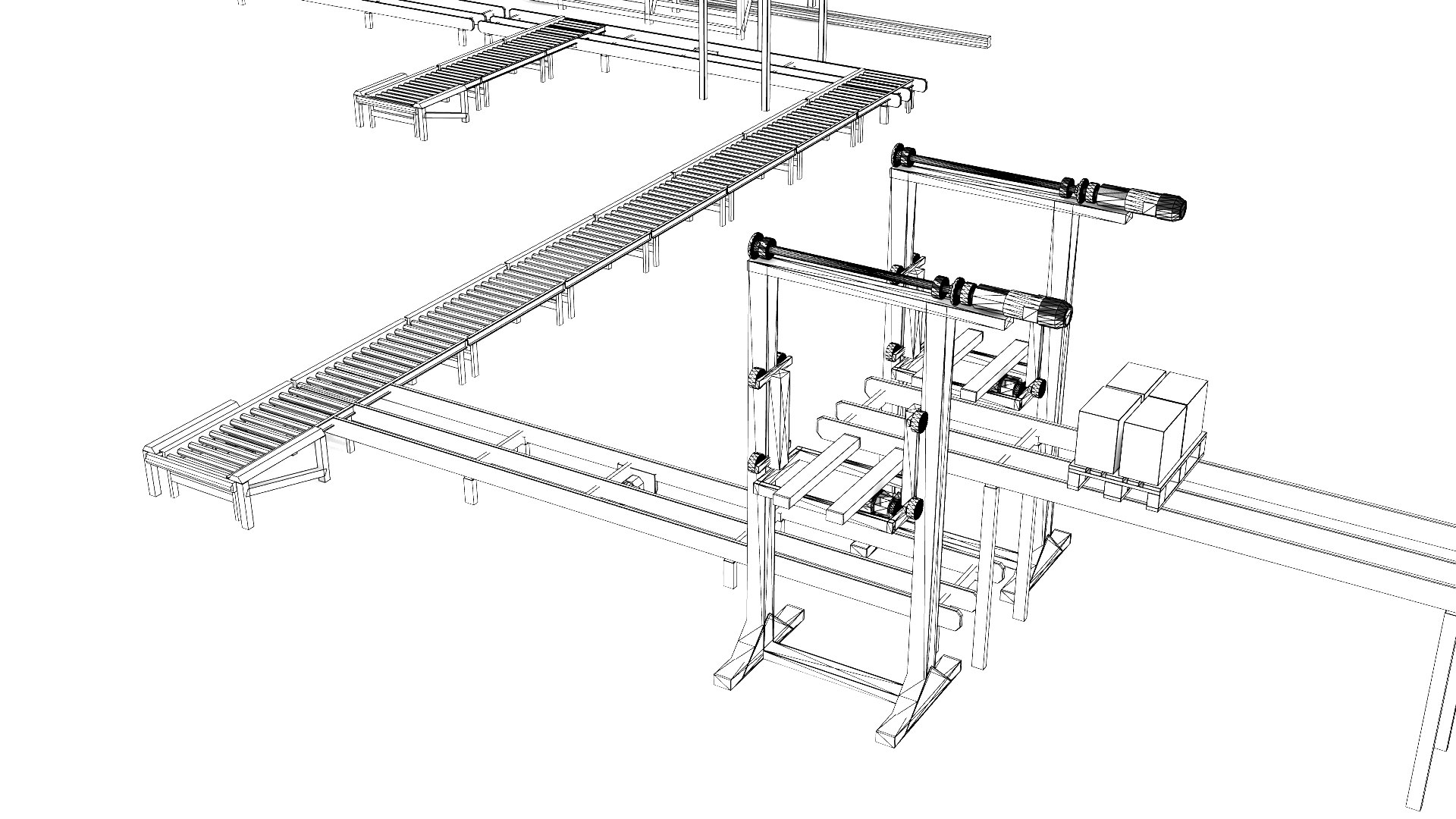 3d Model Warehouse Conveyors Cranes