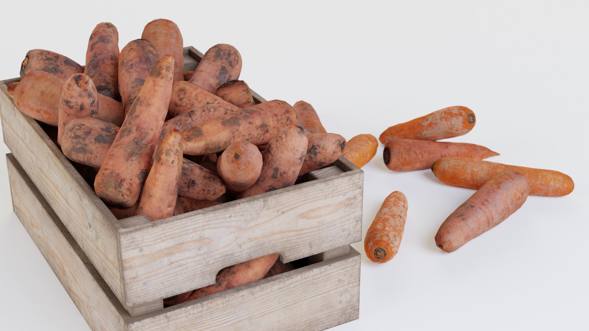 3D Carrots in the box model - TurboSquid 1826443