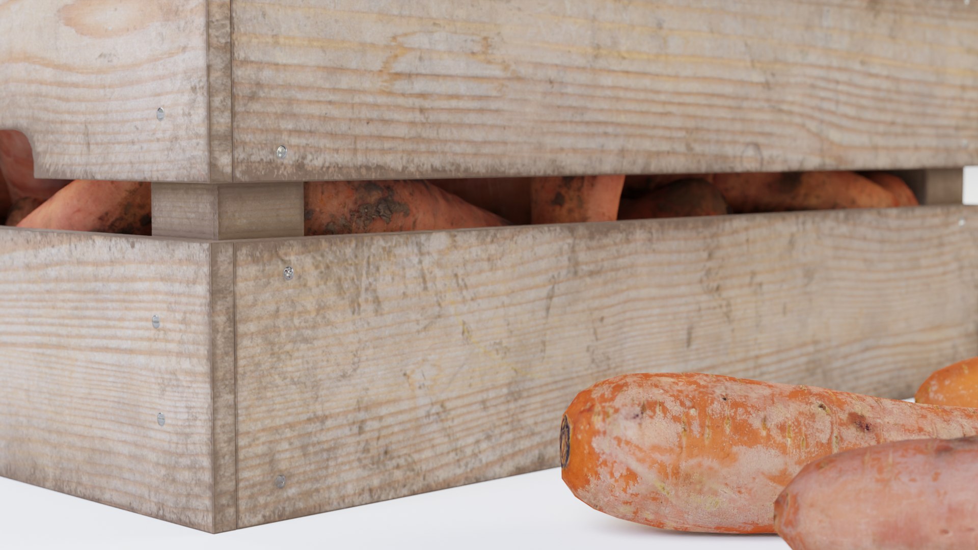 3D Carrots in the box model - TurboSquid 1826443