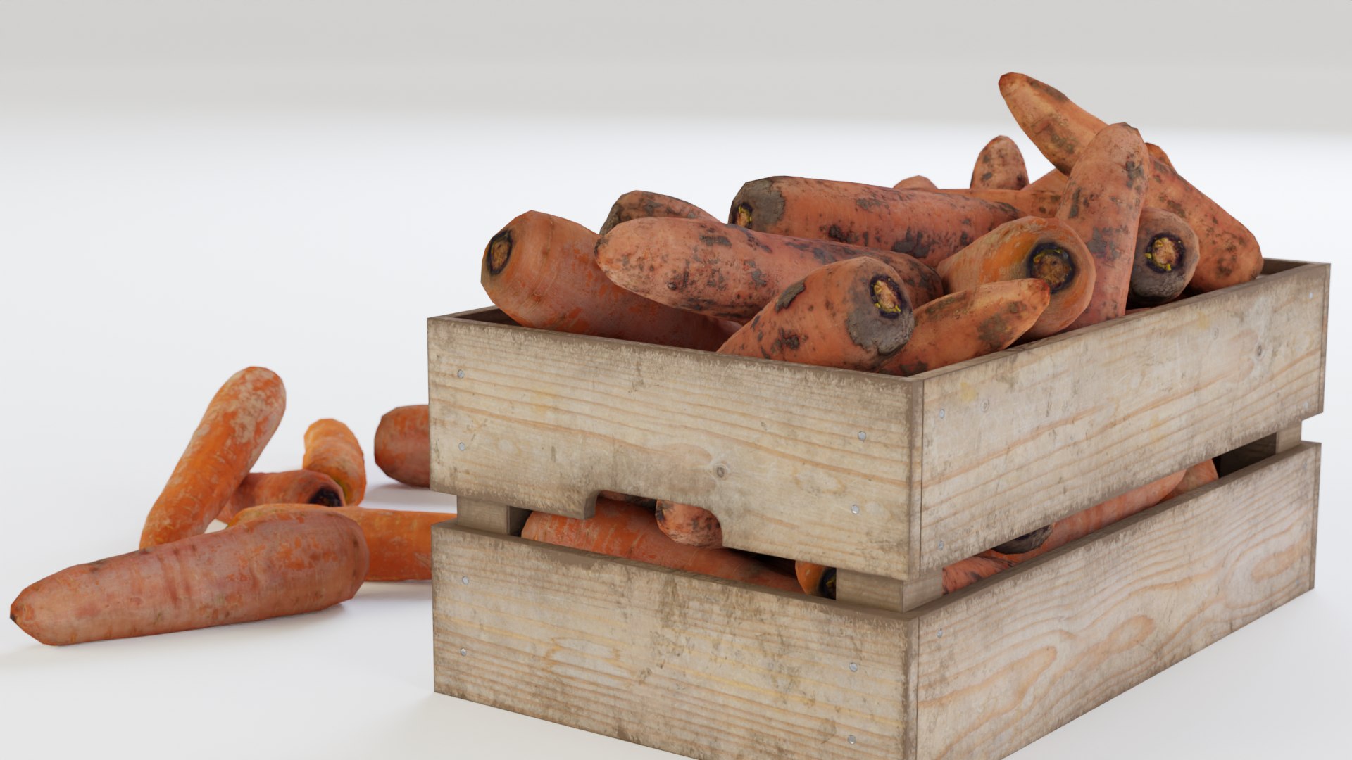 3D Carrots in the box model - TurboSquid 1826443