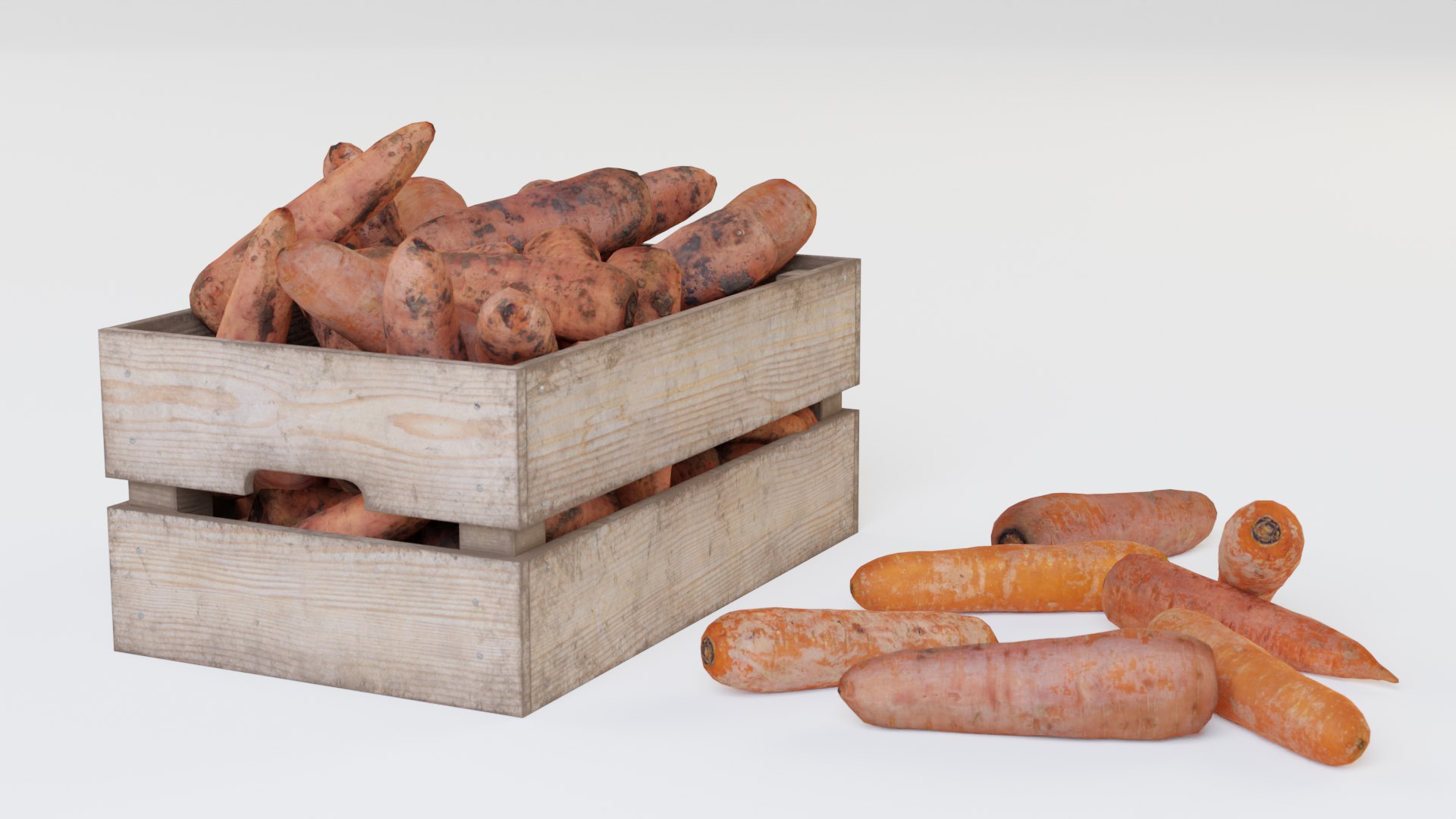 3D Carrots in the box model - TurboSquid 1826443