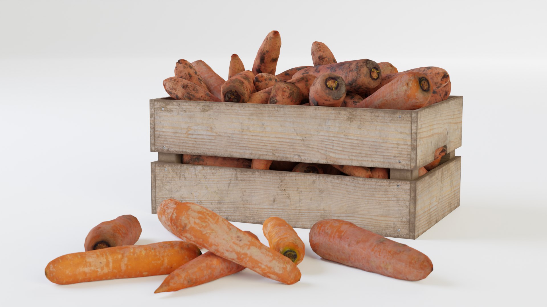 3D Carrots in the box model - TurboSquid 1826443