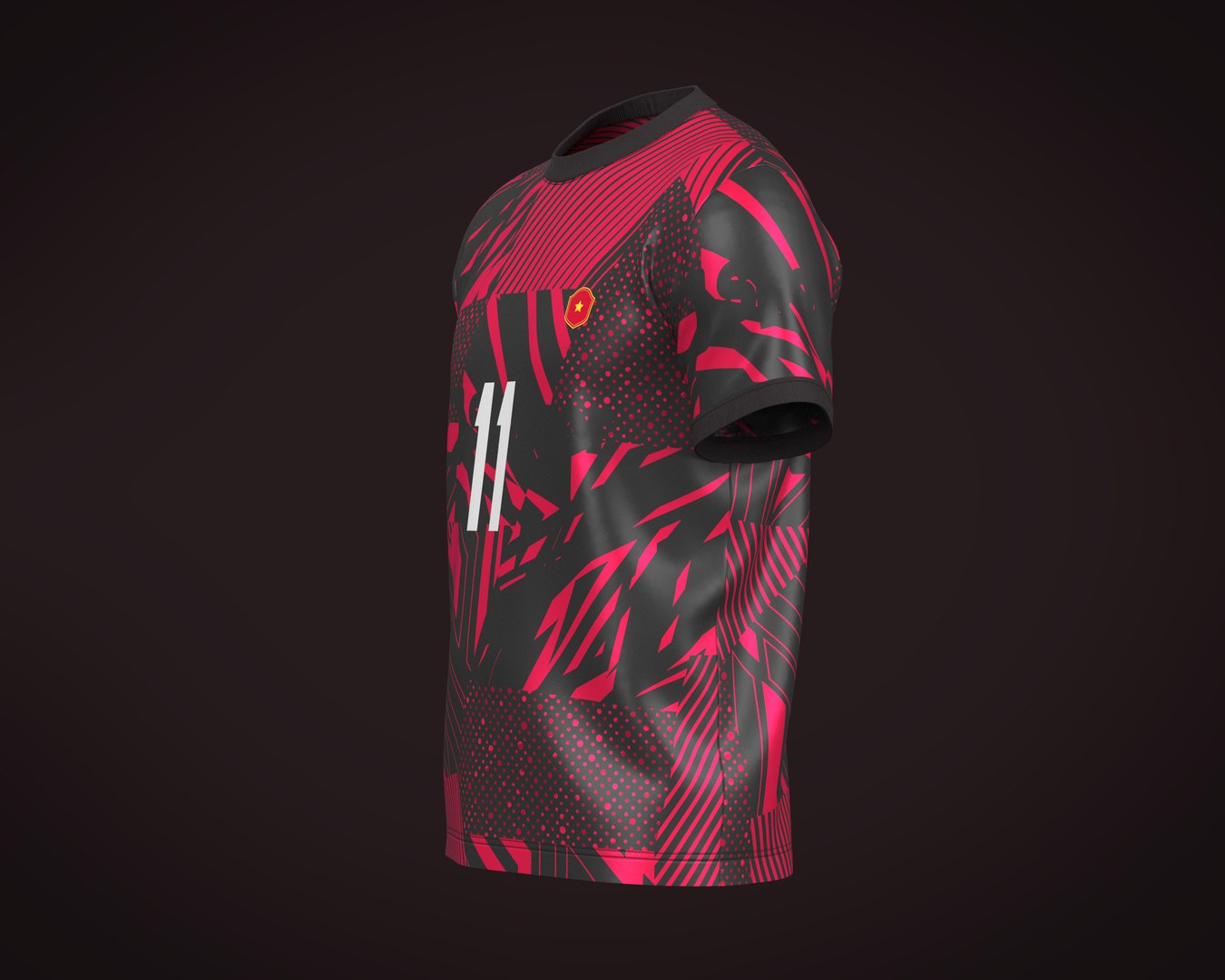 3D Soccer Football Red And Black Color Jersey Player-11 - TurboSquid ...