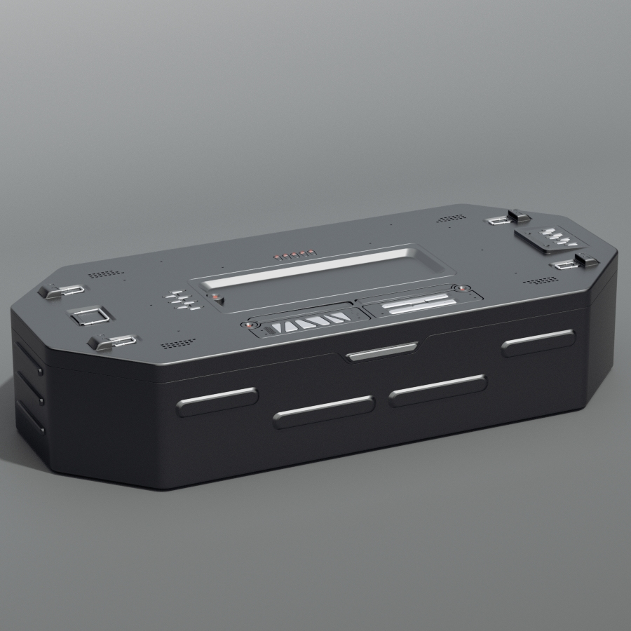 3d sci-fi crate model