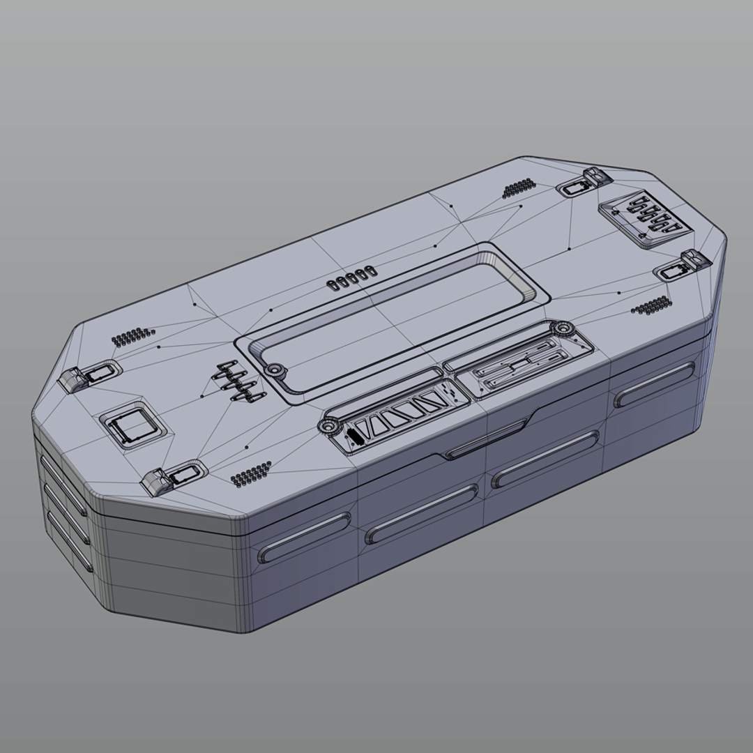 3d sci-fi crate model