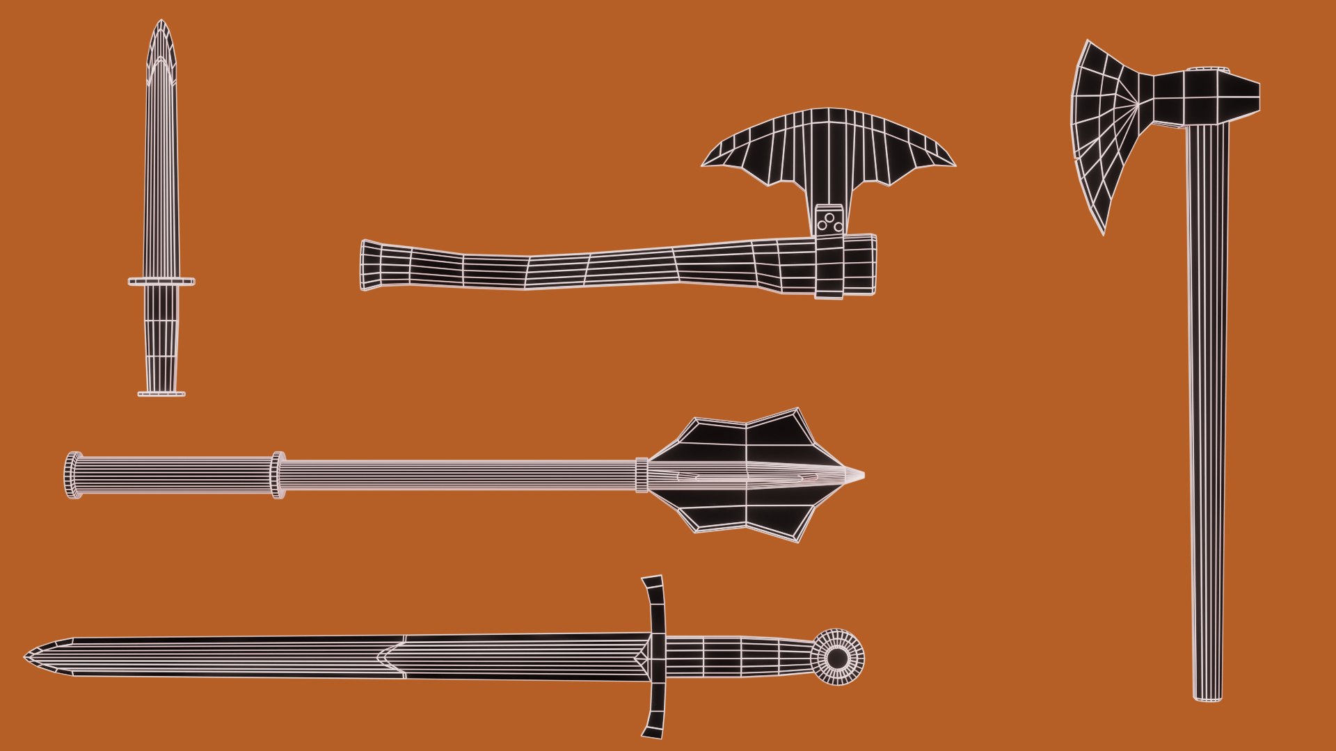 Medieval Game Ready Weapons Collection 3D - TurboSquid 1979789