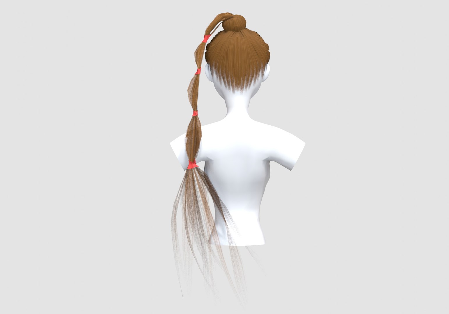 Bun Ponytail Hairstyle model - TurboSquid 1941735