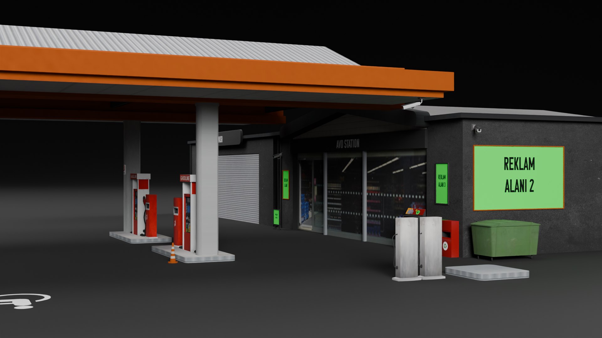 3D Model Low Poly Gas Station Model - TurboSquid 2344158