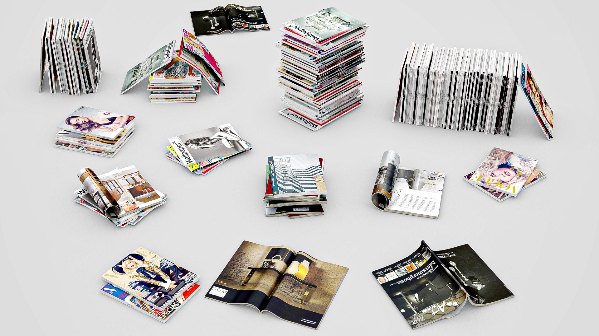 Magazines Set 3d Ma