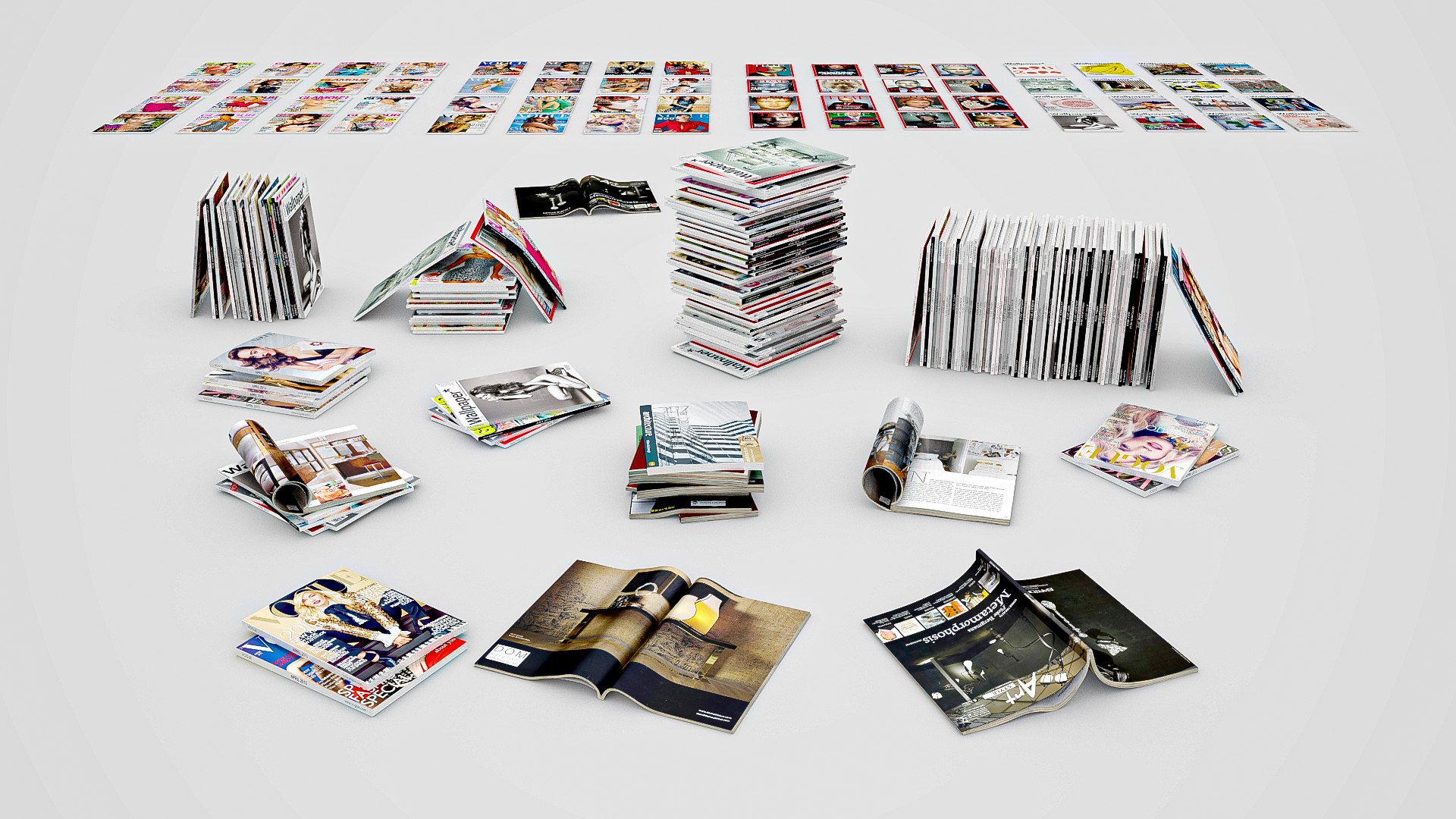 Magazines Set 3d Ma