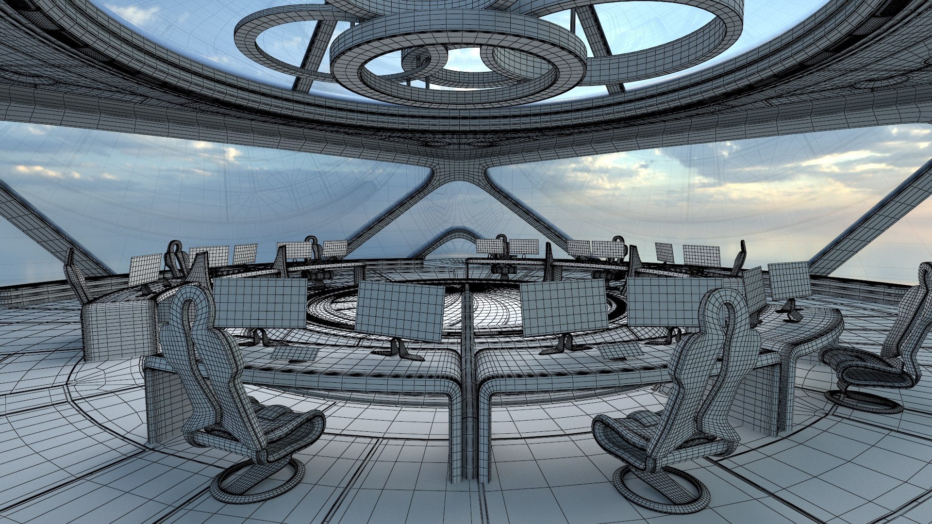 3D Futuristic Virtual Meeting Room - TurboSquid 2208764