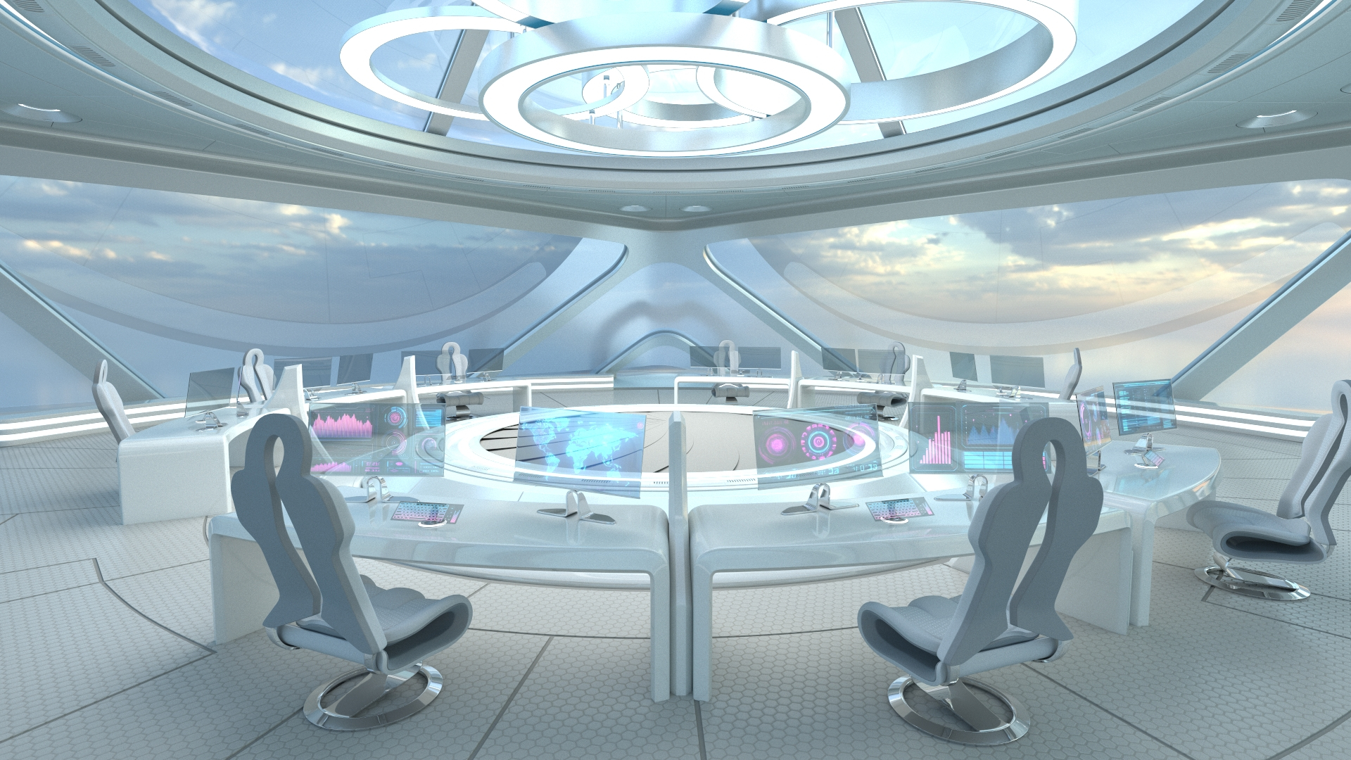 3D Futuristic Virtual Meeting Room - TurboSquid 2208764