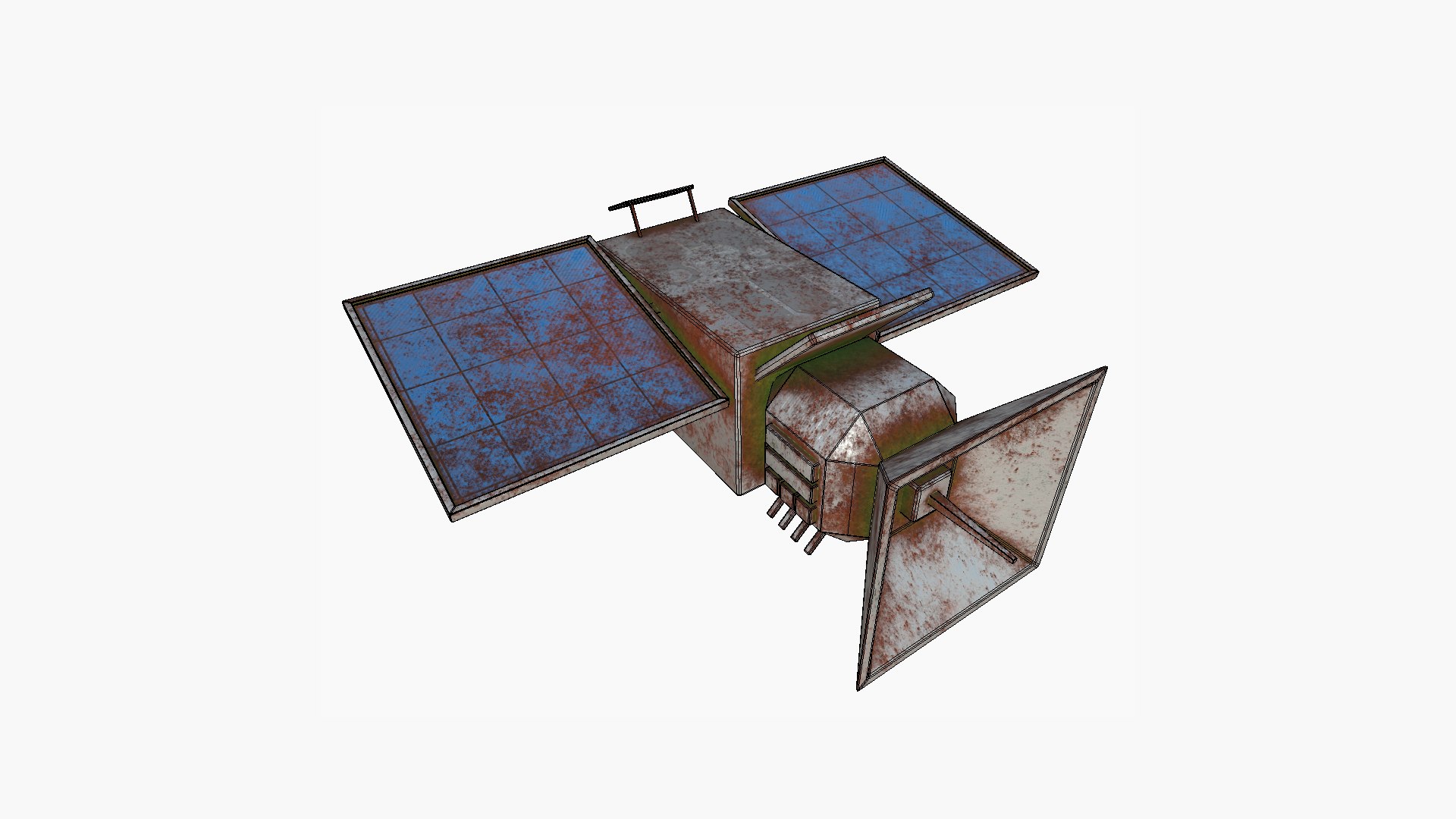 3D Satellite E11 Destroyed - SciFi Space Design - TurboSquid 2232570