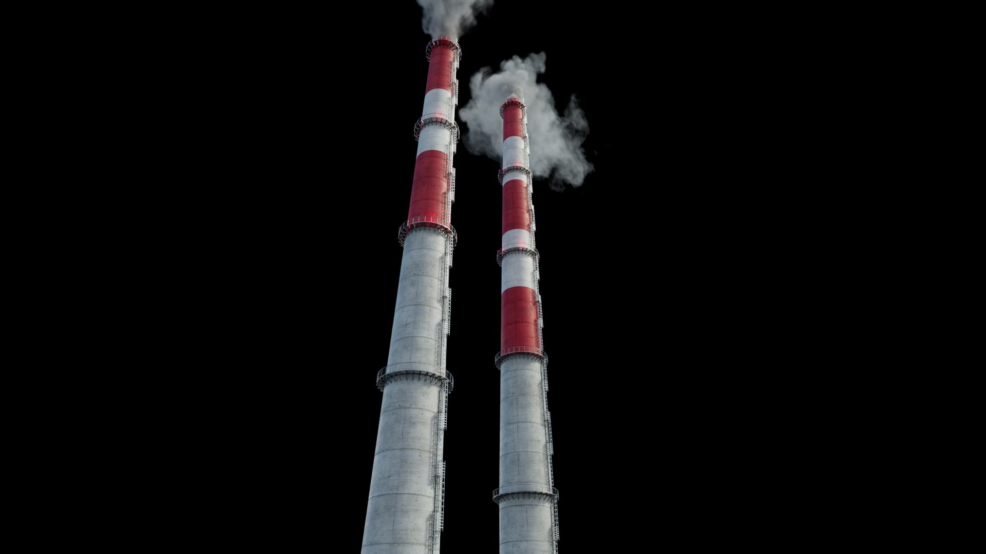Industrial Chimneys With Smoke Animation 3D Model - TurboSquid 2246467