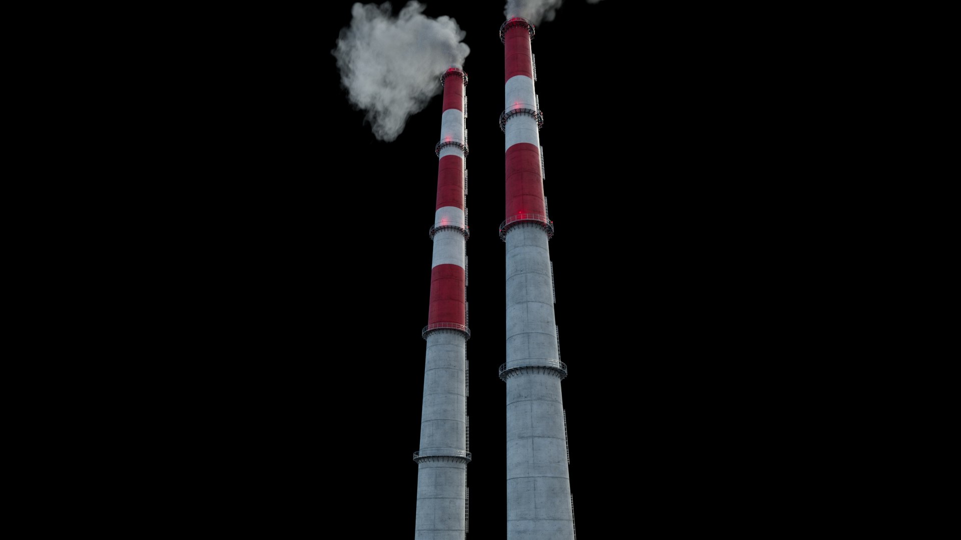Industrial Chimneys With Smoke Animation 3D Model - TurboSquid 2246467