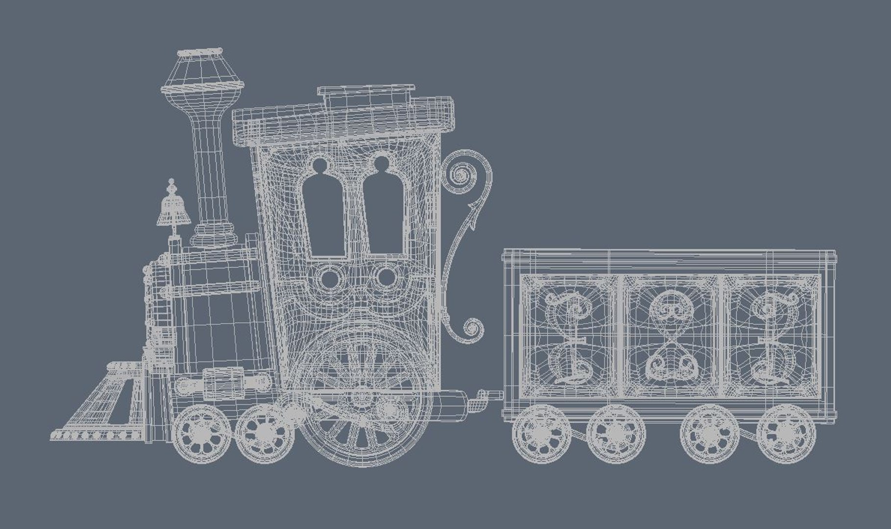 Cartoon Train 3D Model - TurboSquid 1157783