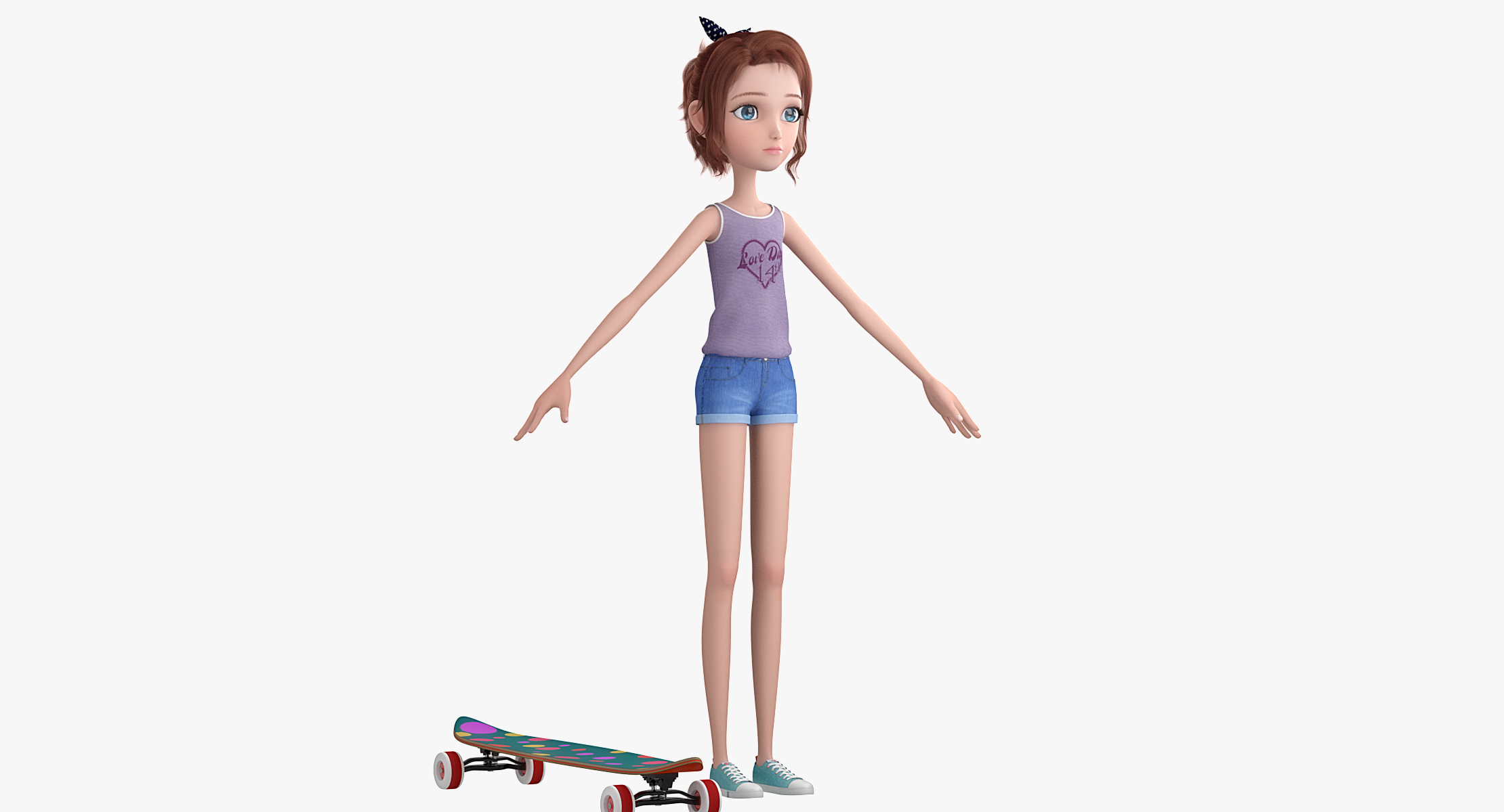 Cartoon girl rigged 3D model - TurboSquid 1214028