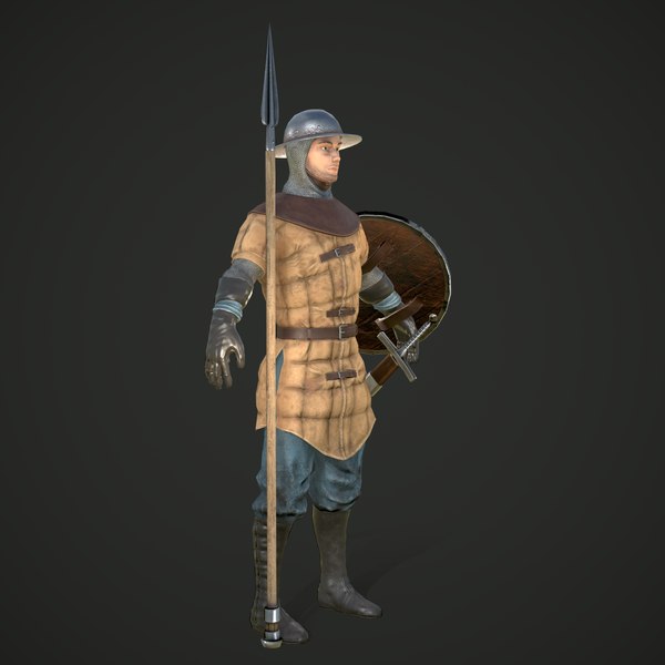 Spearman medieval 3D model - TurboSquid 1750519