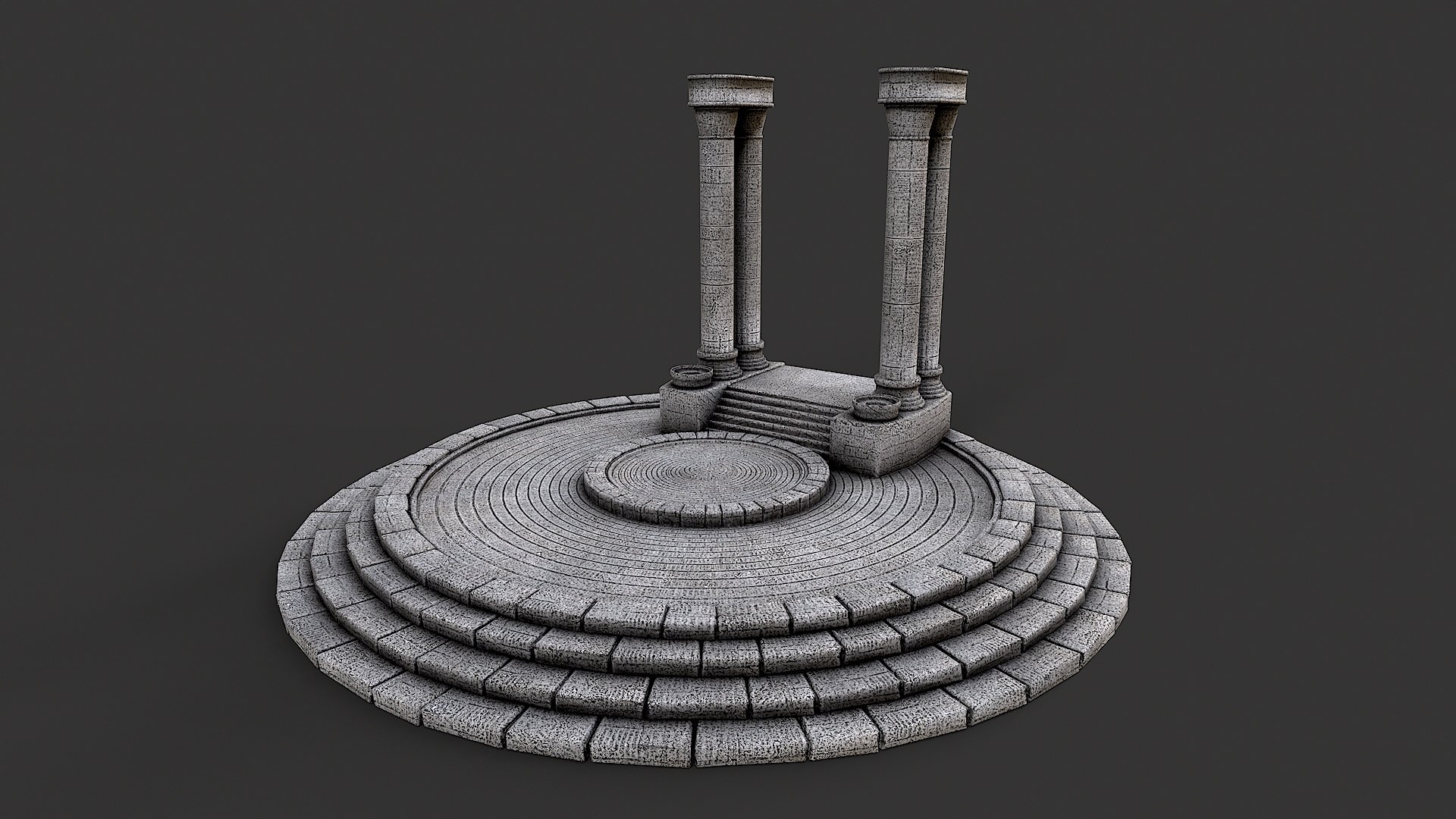 3D Ancient Circular Stone Platform Altar 2 - TurboSquid 2360022