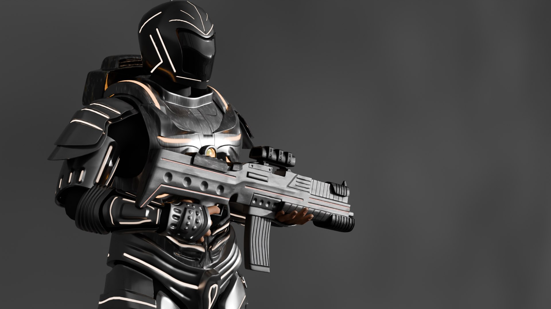 3D Model Futuristic Soldier - TurboSquid 2273300