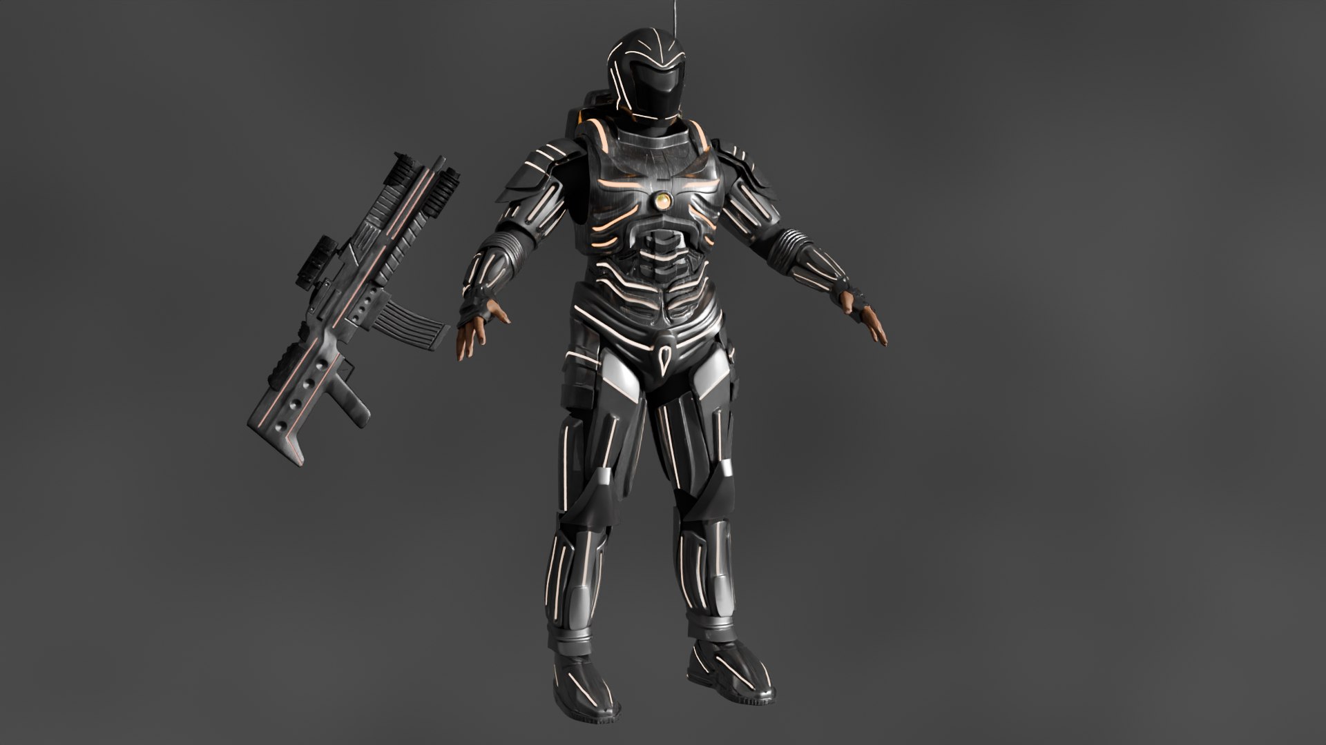 3D Model Futuristic Soldier - TurboSquid 2273300
