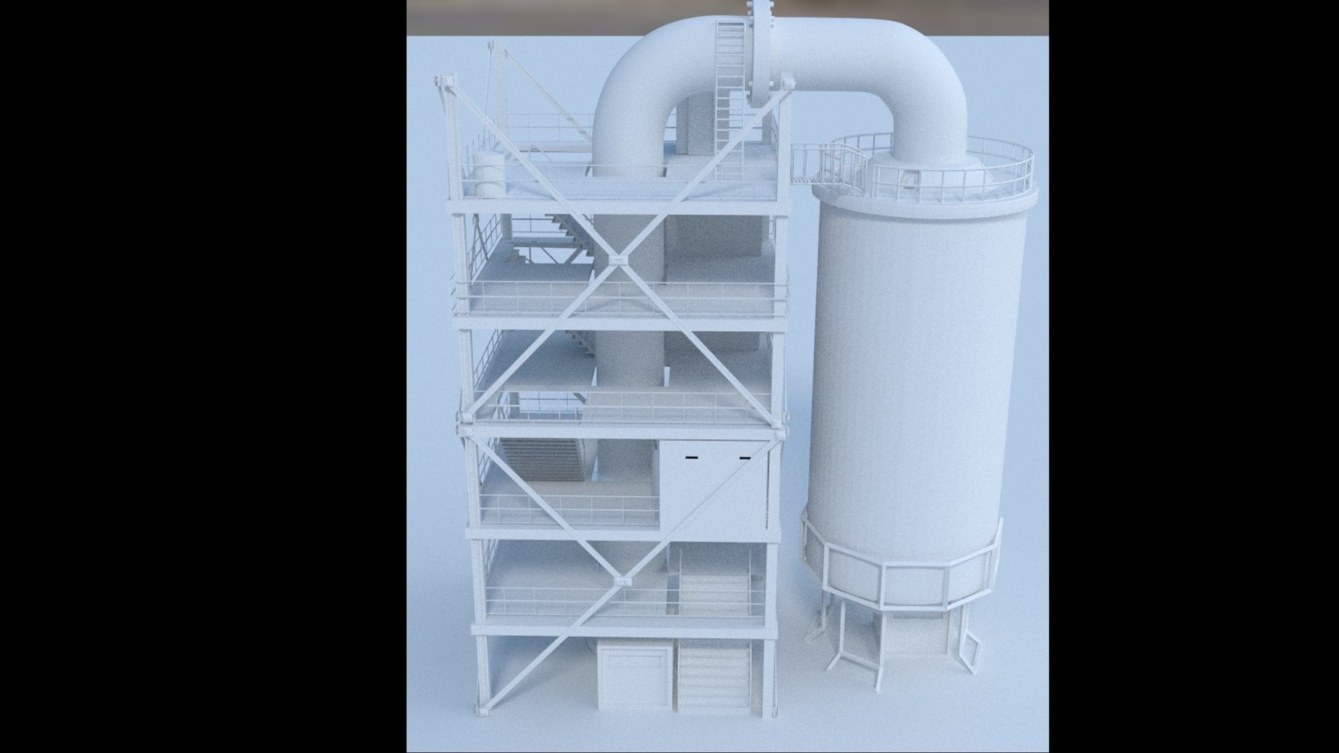 3d Model Refinery Tower 1