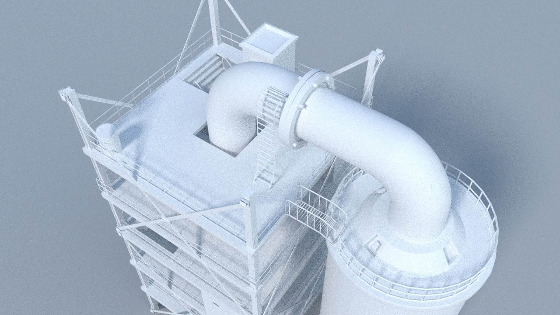 3d Model Refinery Tower 1