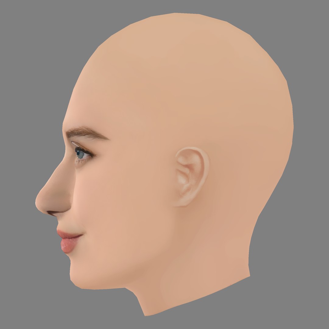 Julia Goldani Telles Head - No Hair - Low Poly Head For Game 3D Model ...