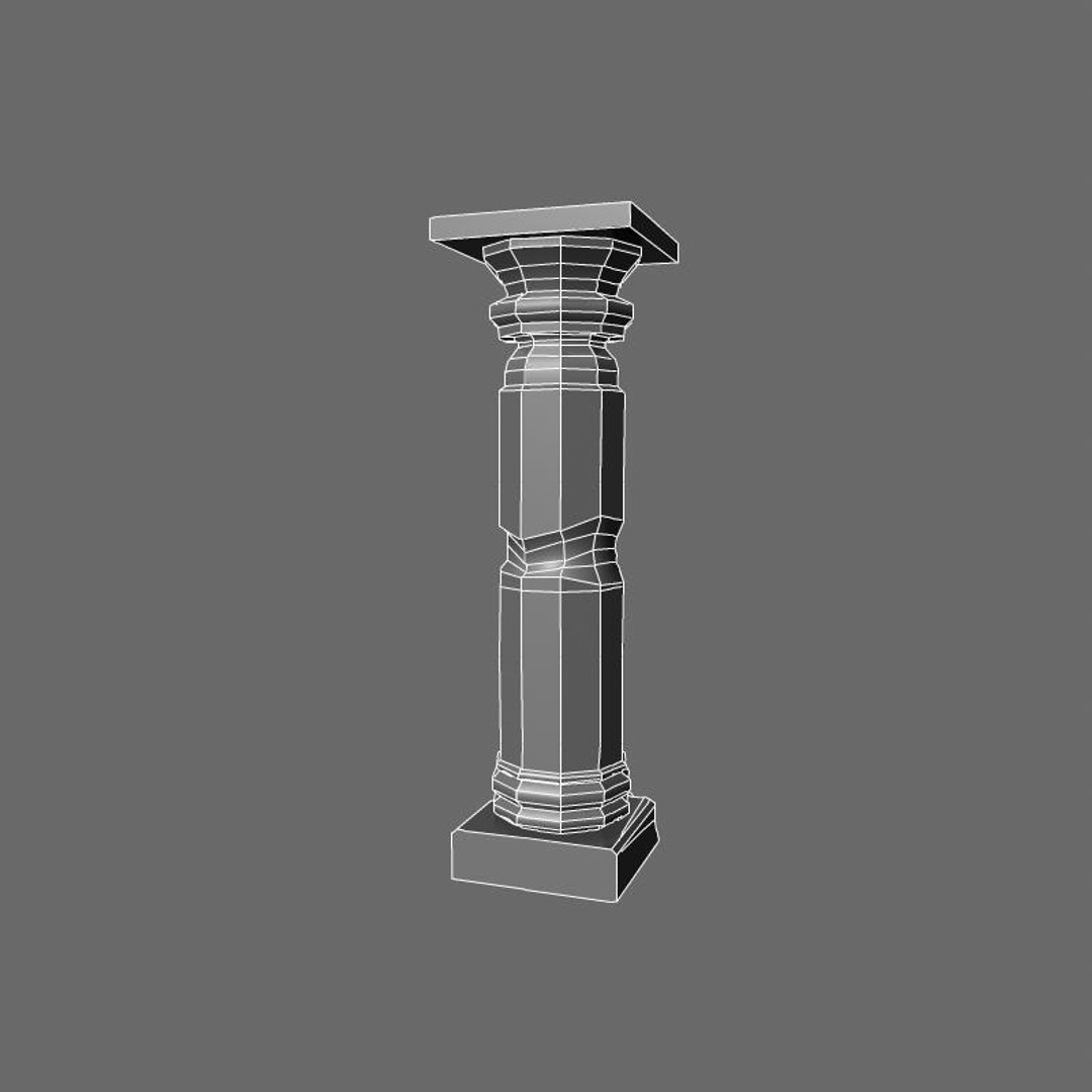 3d Model Of Broken Pillar 01