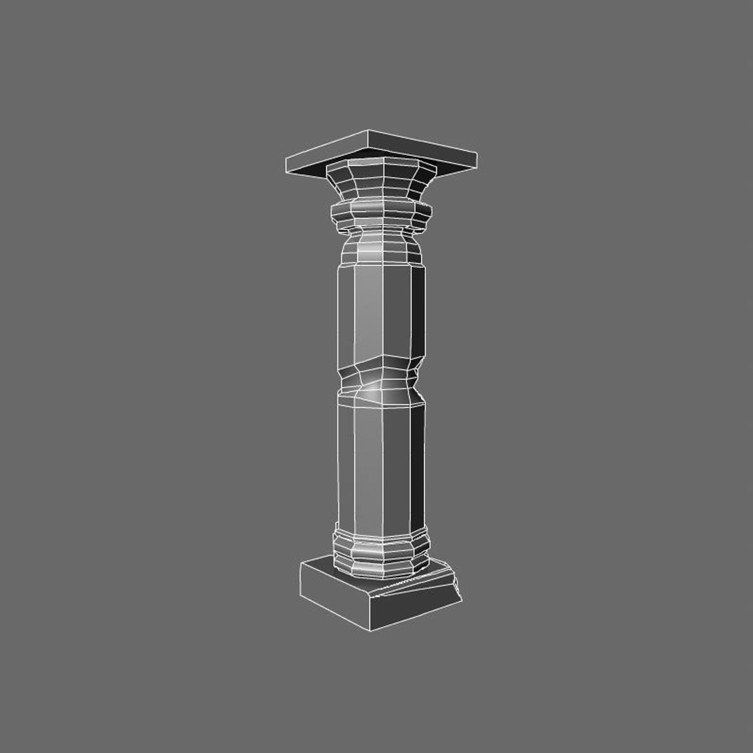 3d Model Of Broken Pillar 01