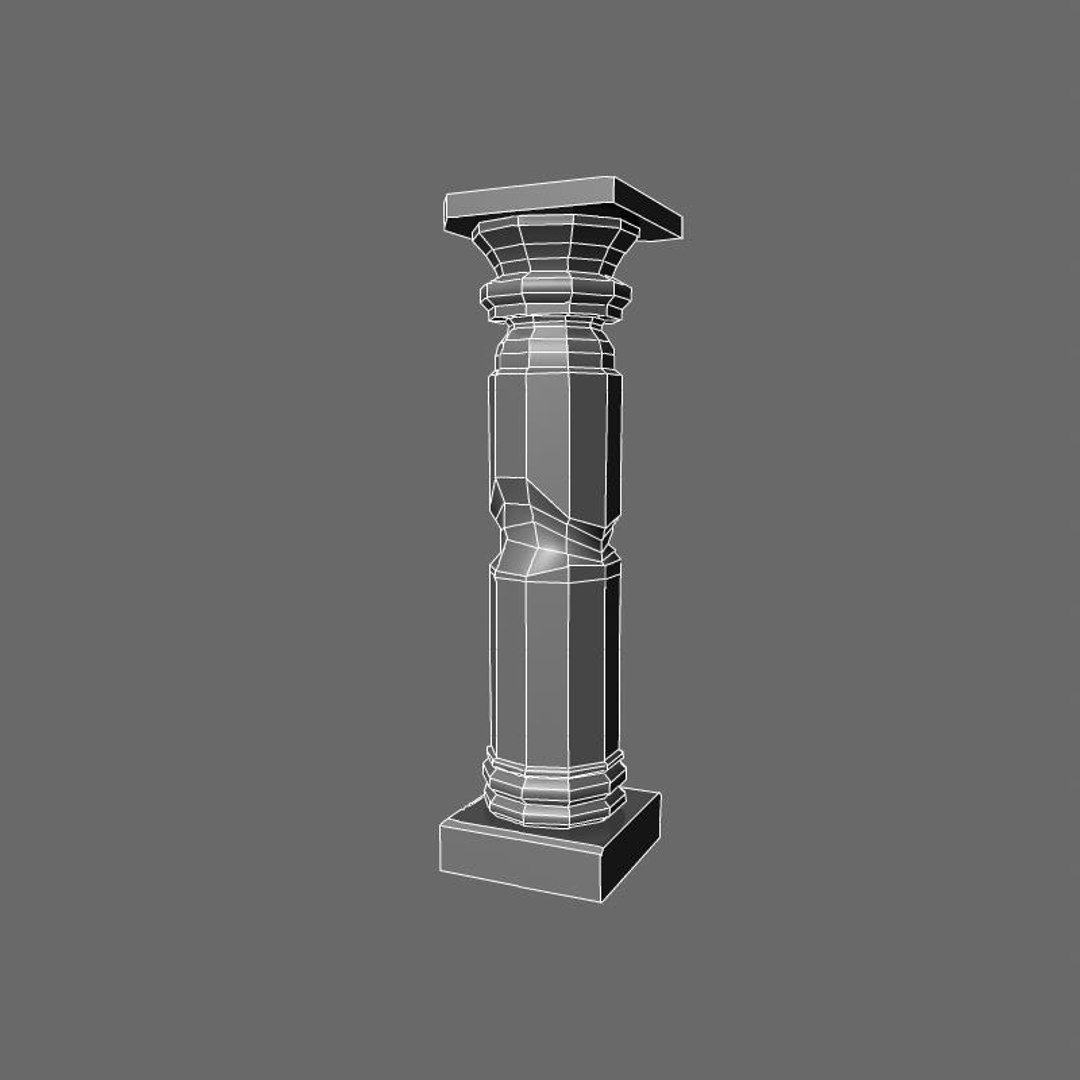 3d Model Of Broken Pillar 01