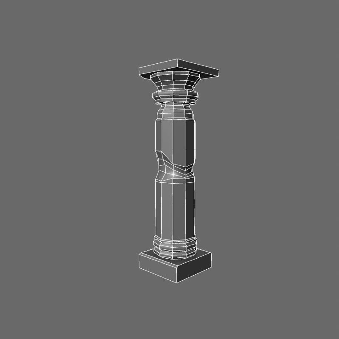 3d Model Of Broken Pillar 01
