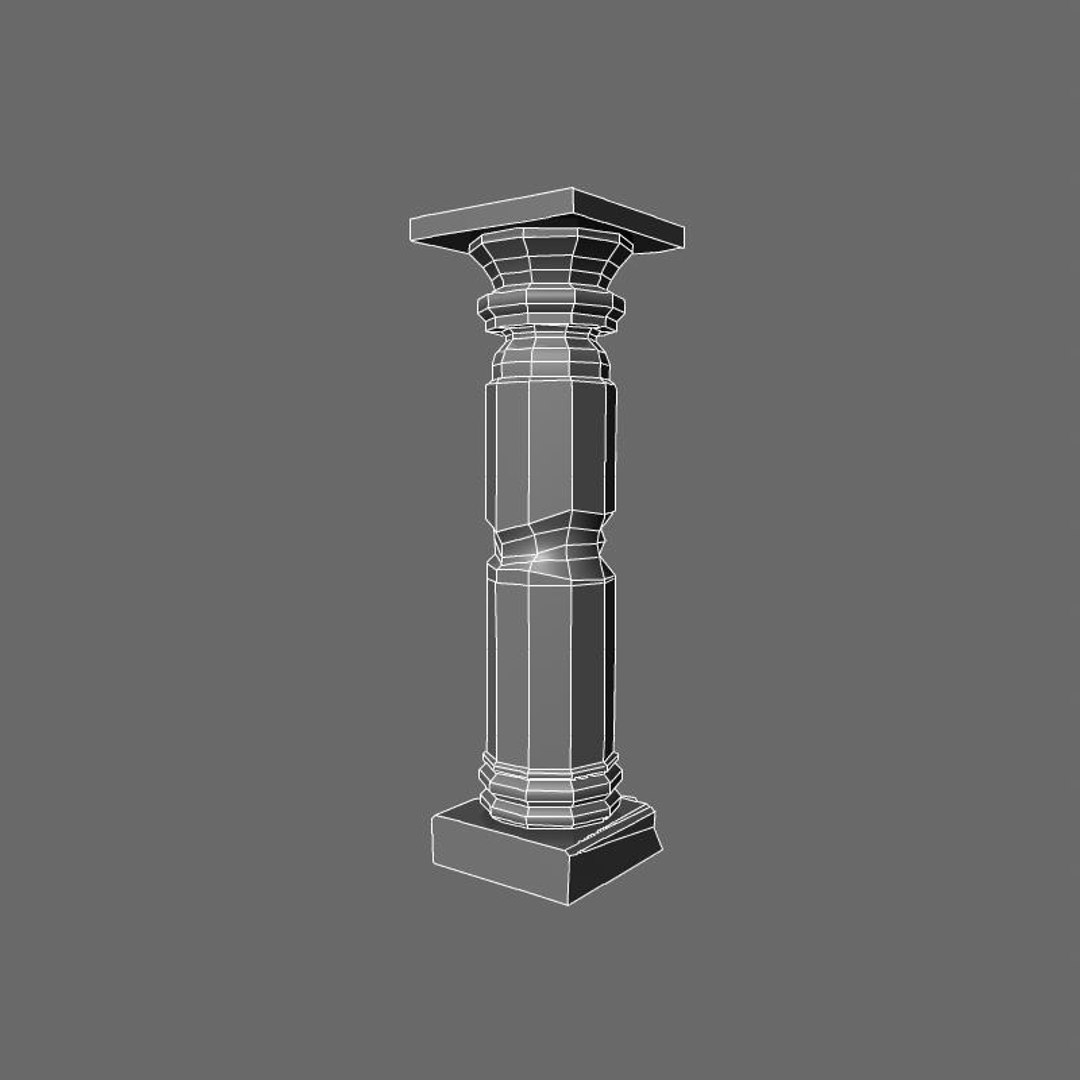 3d Model Of Broken Pillar 01