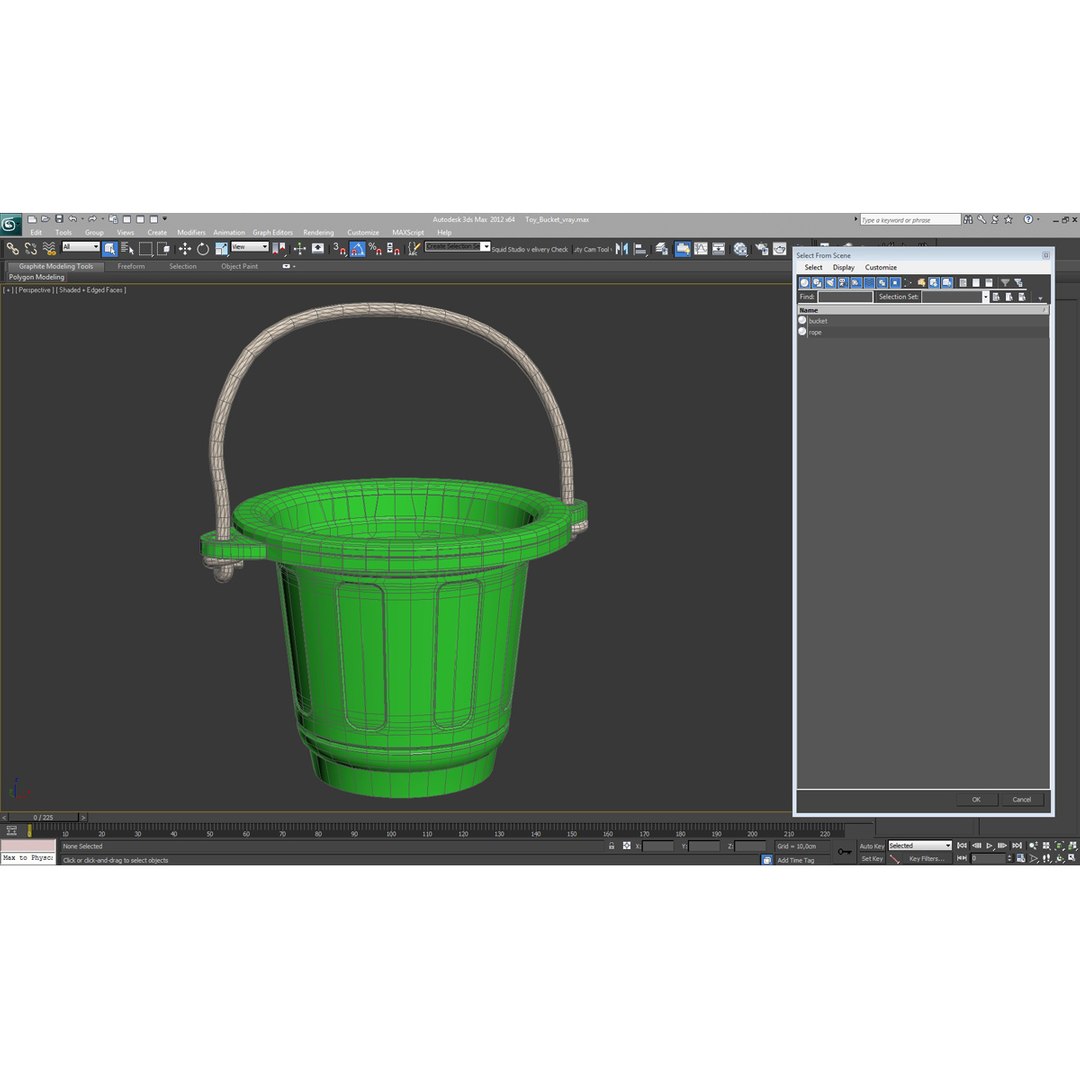 3d model toy bucket modeled