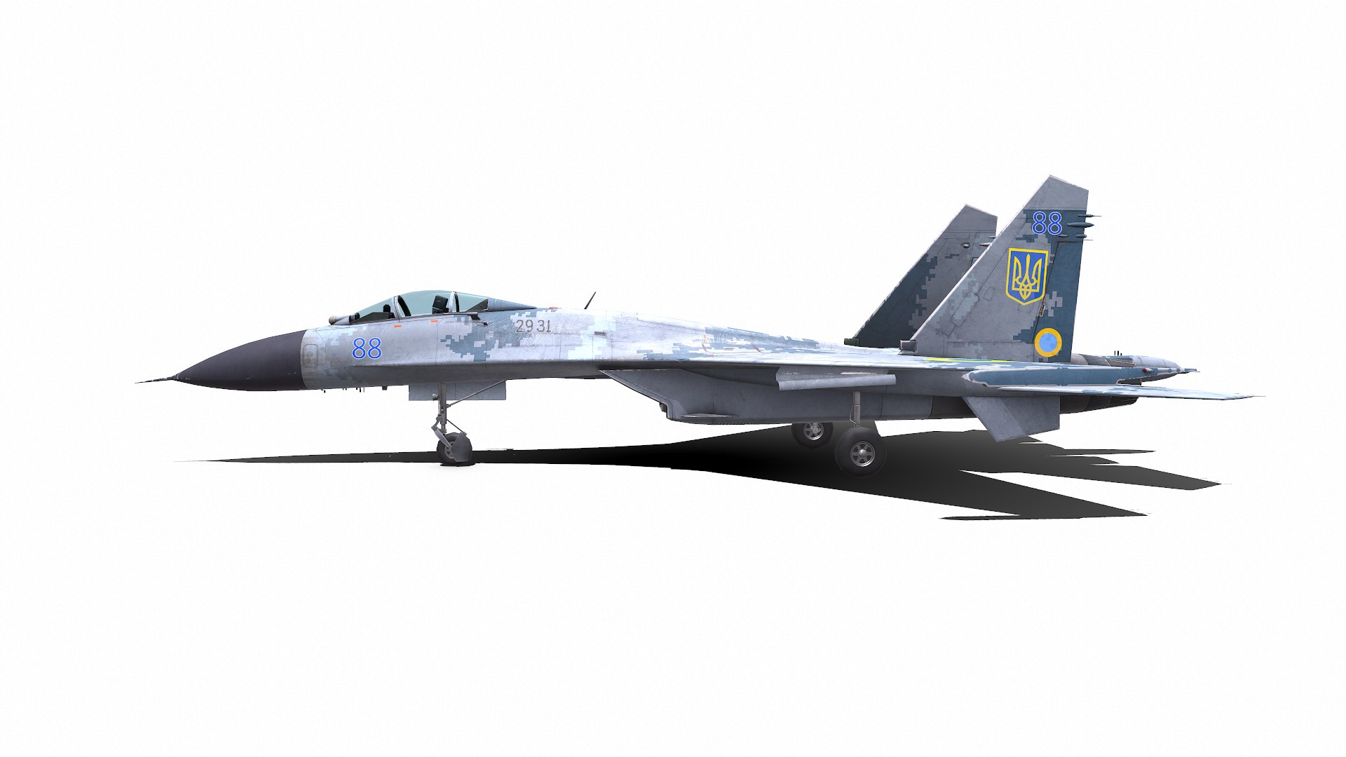 3D Sukhoi Su-27P Ukrainian Fighter Jet Low-poly PBR Model - TurboSquid 2165733