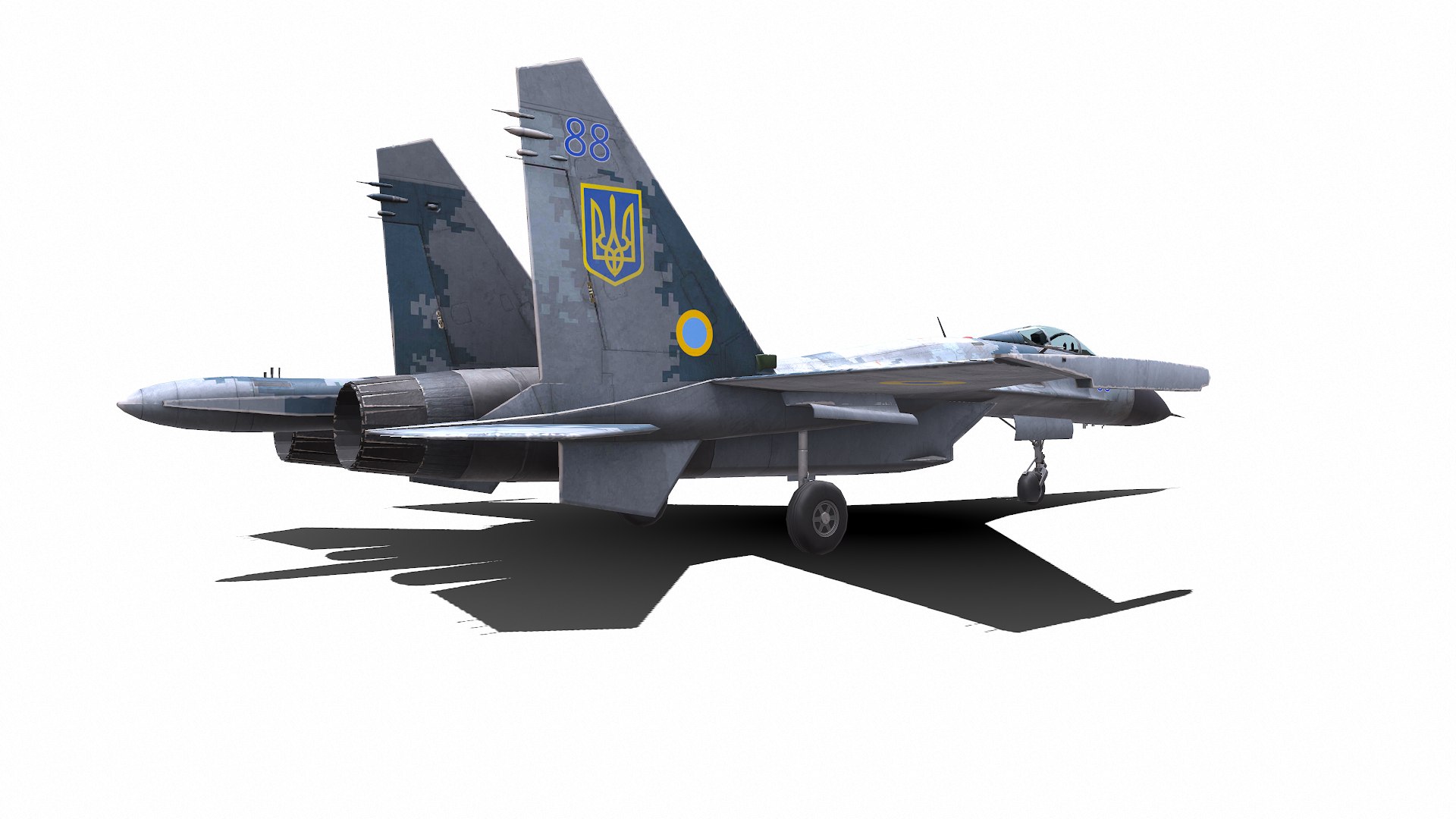 3D Sukhoi Su-27P Ukrainian Fighter Jet Low-poly PBR Model - TurboSquid 2165733