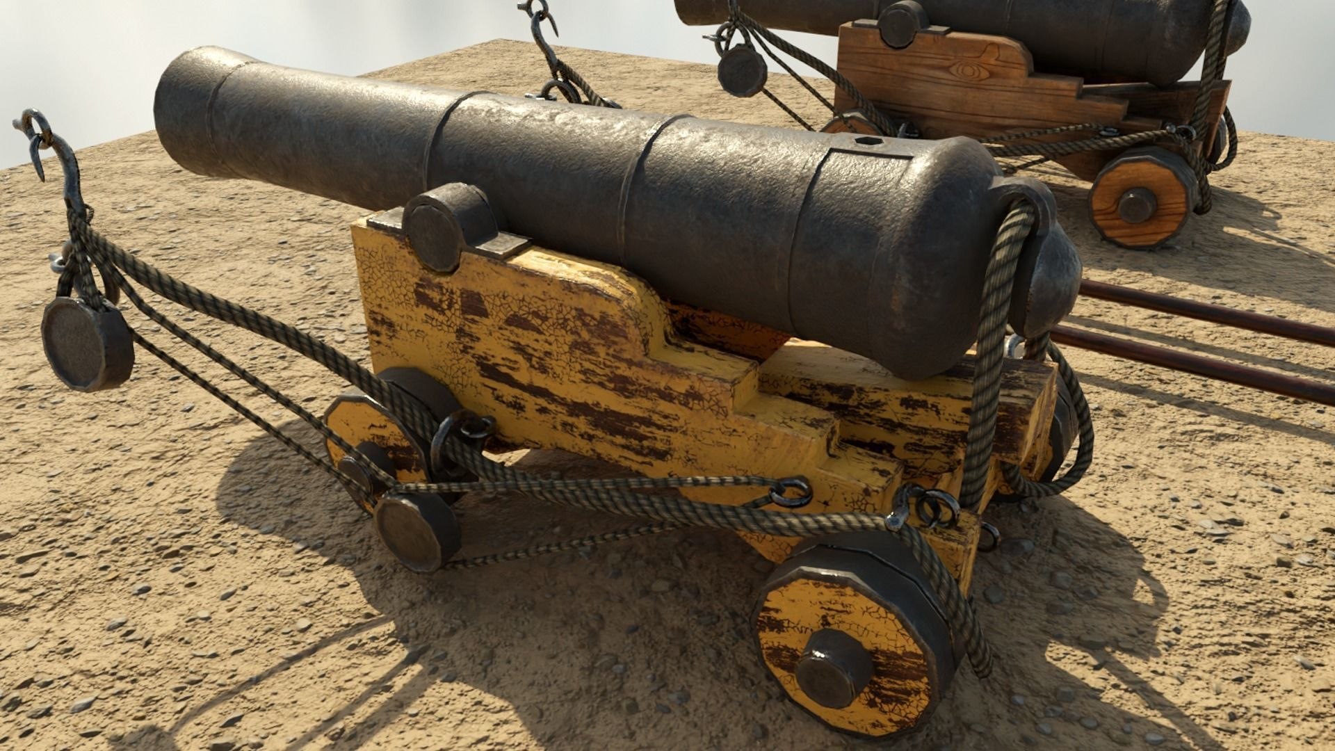 Ship cannons and props 3D model - TurboSquid 2153772