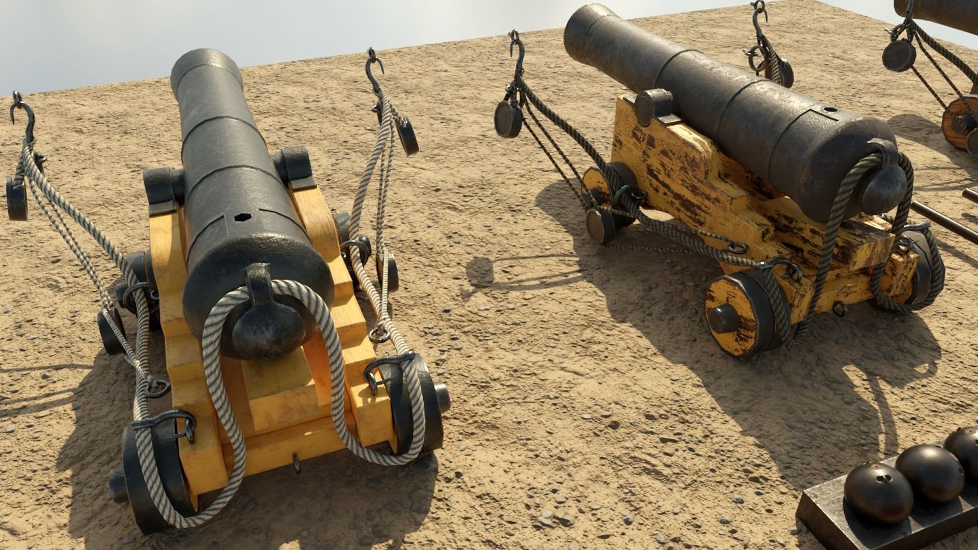 Ship cannons and props 3D model - TurboSquid 2153772